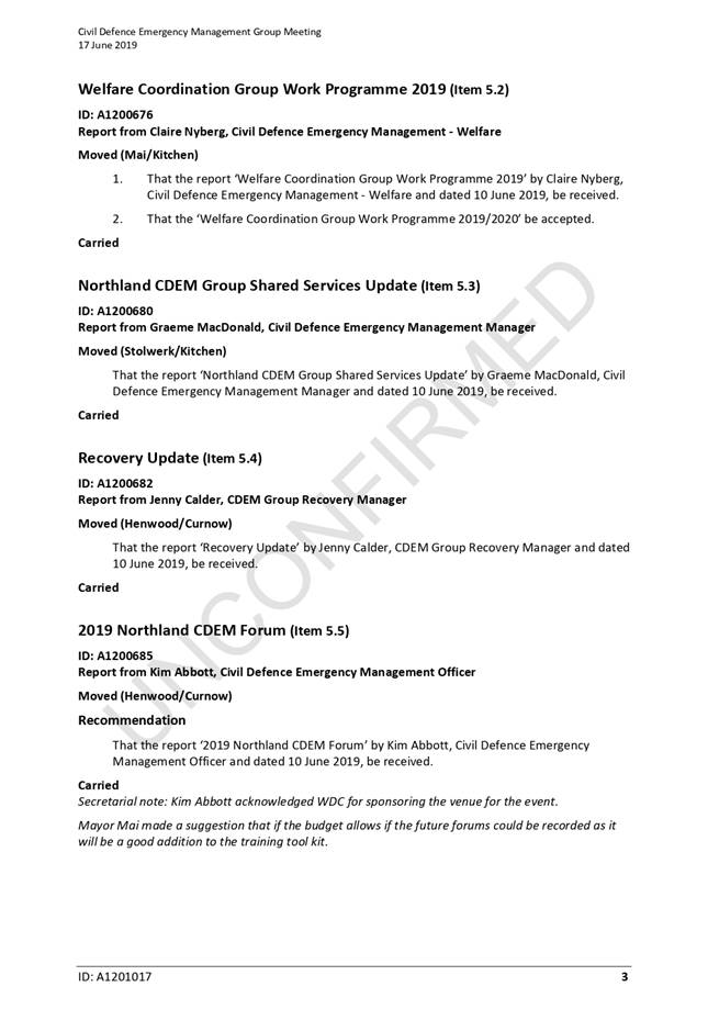 Agenda of Civil Defence Emergency Management Group Meeting - 4 00 2019