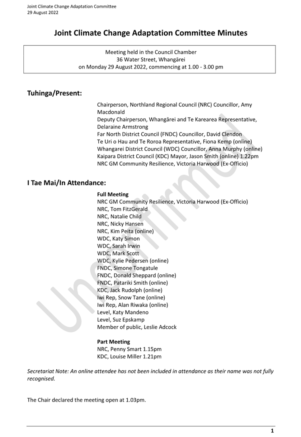 Agenda of Joint Climate Change Adaptation Committee - Monday, 20 ...