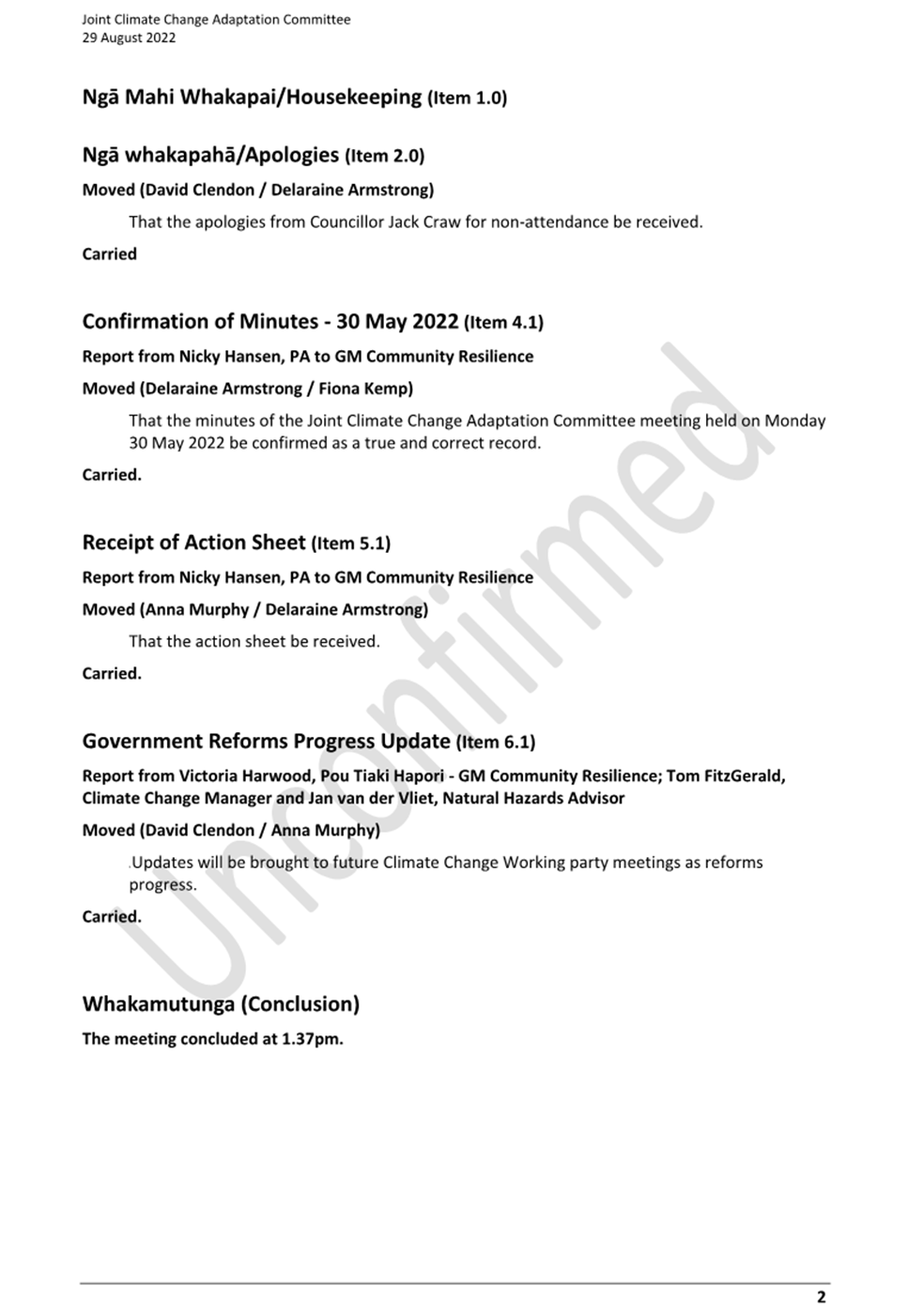 Agenda of Joint Climate Change Adaptation Committee - Monday, 20 ...