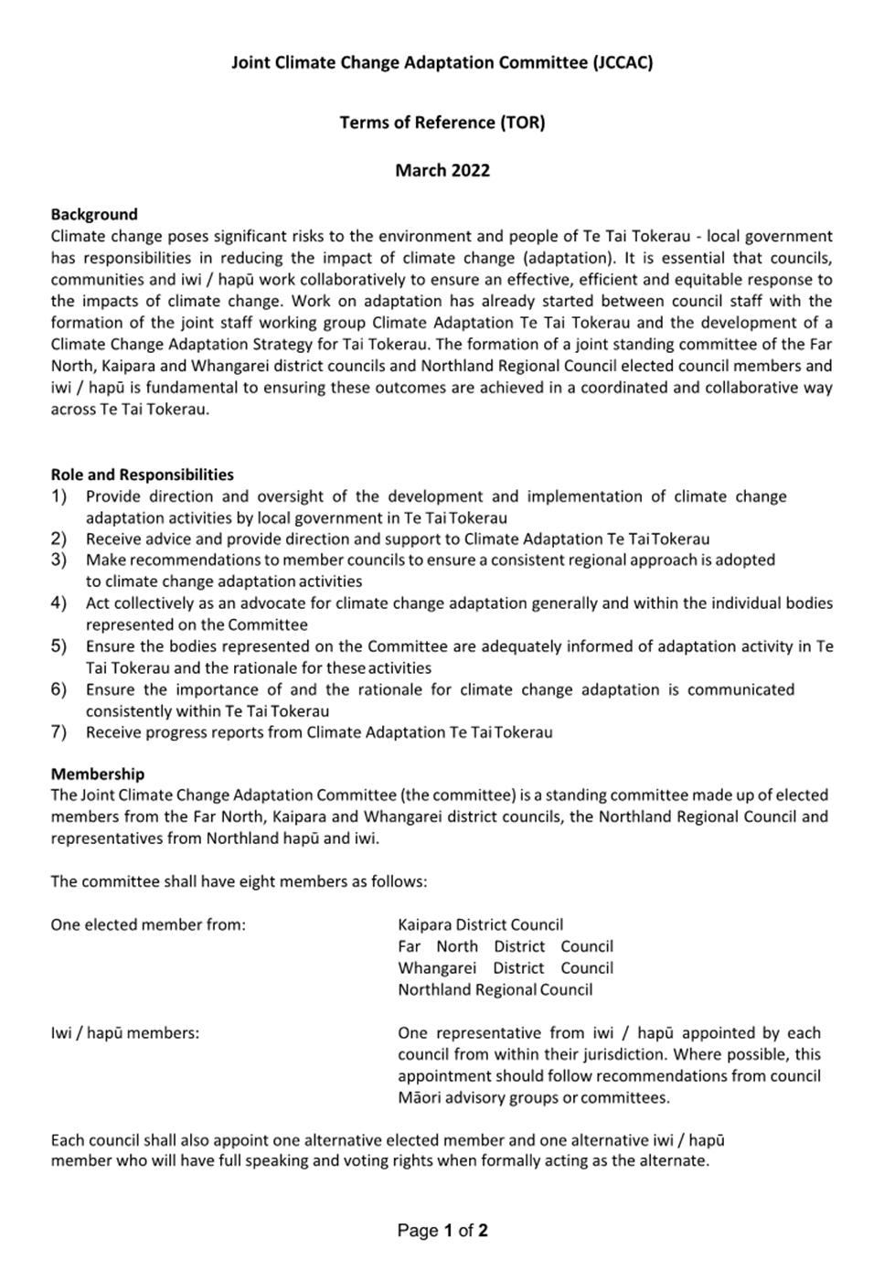 Agenda of Joint Climate Change Adaptation Committee - Monday, 20 ...