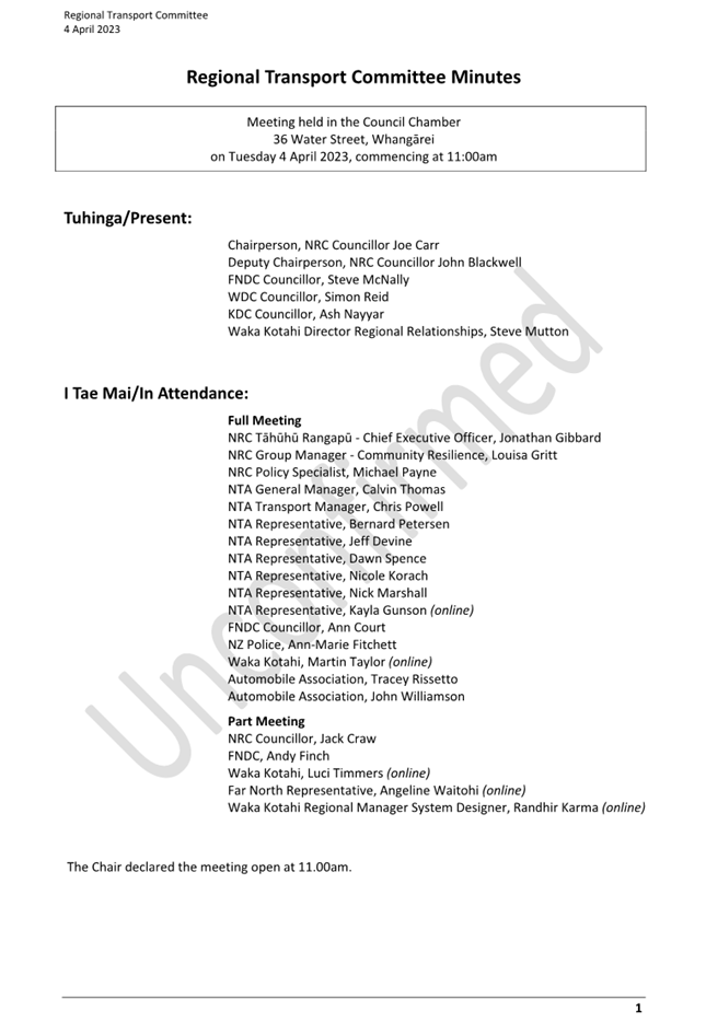 Agenda of Regional Transport Committee - Tuesday, 13 June 2023